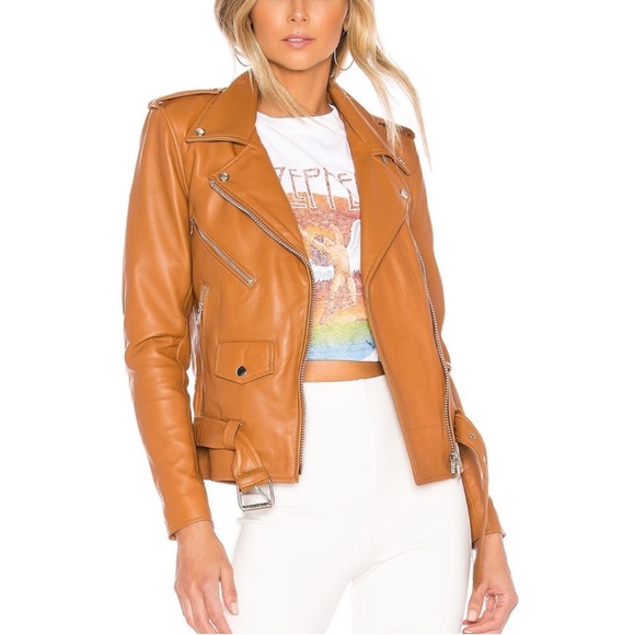 REVOLVE | Jackets & Coats | New Understated Leather Easy Rider Caramel ...